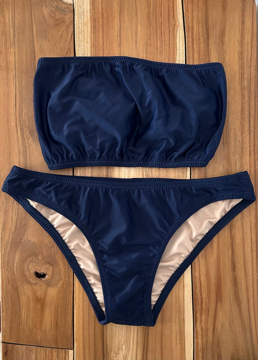 Navy Blue Bandeau Bikini Top – JillesBikinis