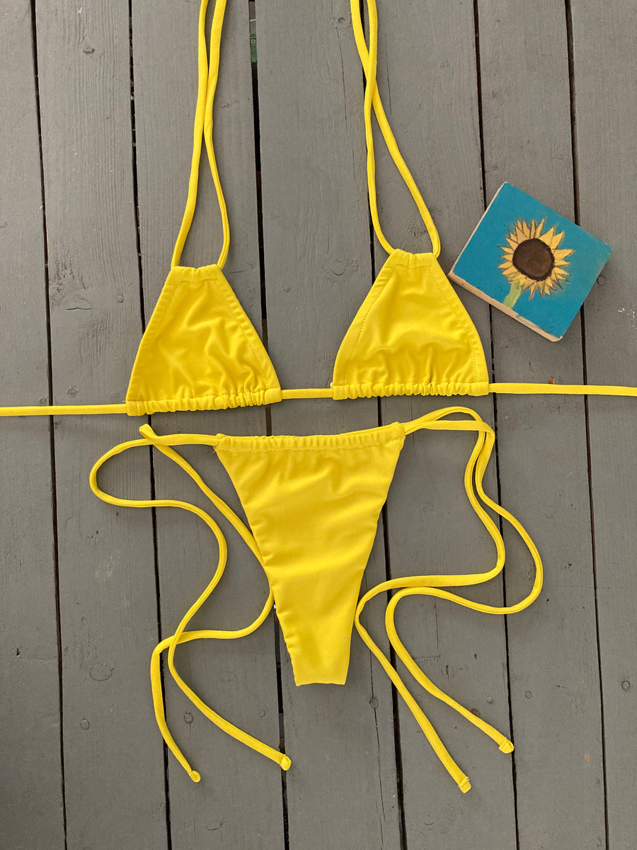 Yellow Cinched Thong Bikini Bottom – JillesBikinis