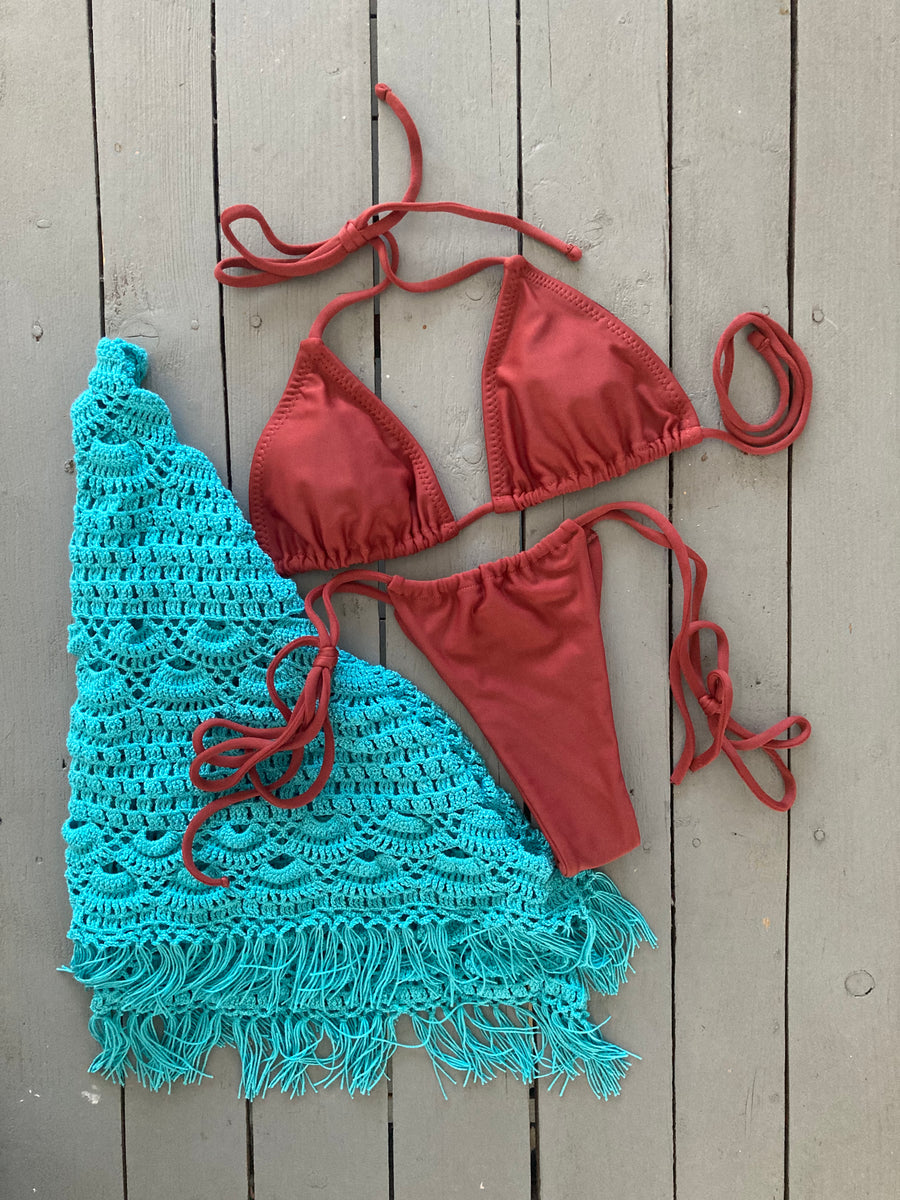 Cinched Thong w/Spaghetti Ties Bikini Bottom (color options ...