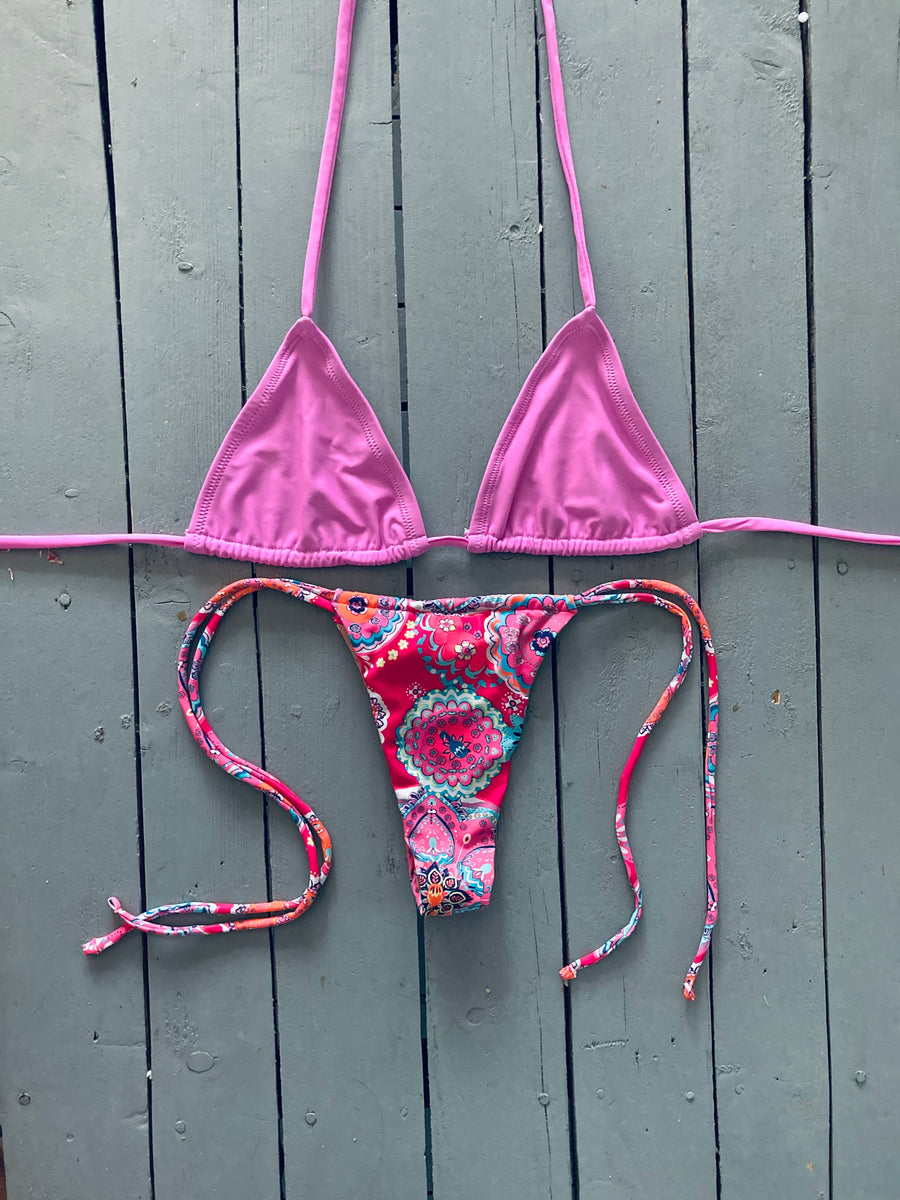 Solid Pink Adjustable Triangle Bikini Top – JillesBikinis